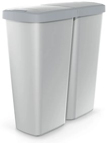 Odpadkový koš DUO šedý, 50 l, šedá