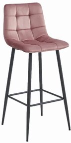 Sametová barová židle Budva růžová