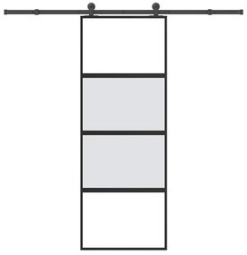 Posuvné dveře s kováním 76x205 cm tvrzeného sklo a hliník 3332998