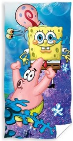 Carbotex osuška Sponge Bob Hrátky s Garym 70x140 cm