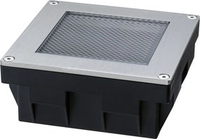 P 95743 Solární LED zemní svítidlo Sorea soumrakový senzor IP67 hranaté 100x100mm 2200K 0,1W 5lm 3,7V kov kartáčovaný ABS/polykarbonát/ocel - PAULMANN