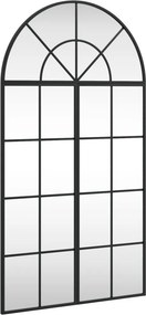 Nástěnné zrcadlo černé 60 x 110 cm oblouk železo 3200606