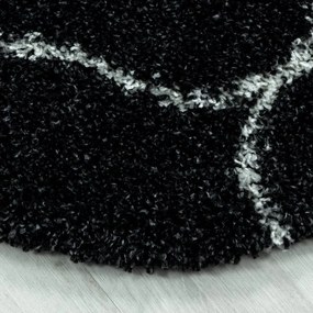 Vopi | Kusový koberec Salsa shaggy 3201 antraciet - Kruh průměr 120 cm