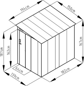 LANIT PLAST, s.r.o. plechový domek LANITPLAST WANDHAUS 56 ANTRACIT LG4362