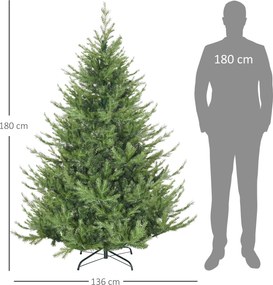 Vánoční stromek 180 cm umělý realistický s hustými větvemi a 1942 špičkami