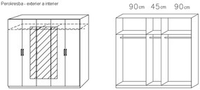 Sestava ložnice Trevi, bílá/tmavě šedá