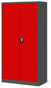 JAN NOWAK Plechová dílenská skříň se zásuvkami model SZYMON 920x1850x500, antracitovo-červená