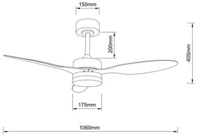 Globo 03608 - LED Stmívatelný stropní ventilátor BLACKWELL LED/20W/230V + DO