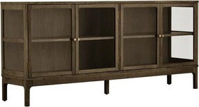 Tmavě hnědá vitrína v dekoru dubu 180x80x40 cm Zamora – House Nordic