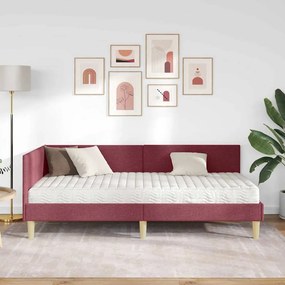 Rohový rám postele s matrací Jiný s čelo 2 ks Šedá textil 3393752