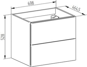 Mereo Mereo, Aira, koupelnová skříňka s umyvadlem z litého mramoru 61 cm, bílá, dub, šedá, CN710M