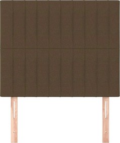 Čelo postele tmavě hnědé 90x5x118/128 cm látkové 3116555
