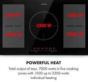 Klarstein Delicatessa 90 Flex, indukční varná deska, vestavná, 7400 W, 5 zón