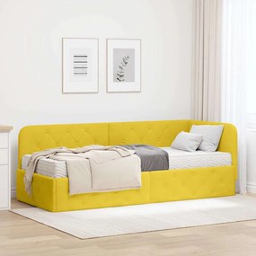 Rohový rám postele Žlutá 80 x 200 cm samet 3394068