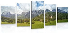 5-dílný obraz malebné Rakousko - 100x50 cm