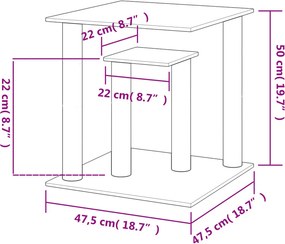 Škrabadlo pro kočky s plošinami světle šedé 50 cm 172044