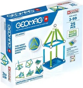 GEOMAG Magnetická stavebnice Classic zeleno-modrá / 25 dílků / 3-99 le