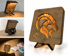Li-Go Znamení "Kozoroh" lampa 19x19cm provedení povrchu: jedle