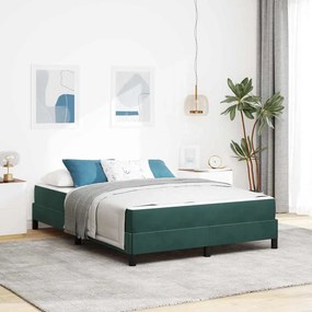 Postel s boxspringem s matrací Tmavě zelená 140 x 190 cm textil 3398692