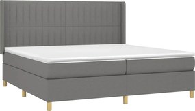 Box spring postel s matrací tmavě šedá 200x200 cm textil 3132178
