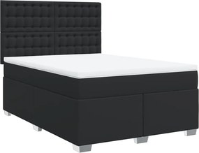 Box spring postel s matrací černá 160x200 cm umělá kůže 3290728