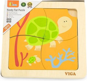 Dřevěné puzzle pro nejmenší Viga 4 ks Želvička