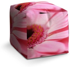 Sablio Taburet Cube Růžová gerbera: 40x40x40 cm