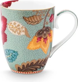 Pip Studio Blooming Tales hrnek 350 ml, modrý (Velký květinový hrnek)
