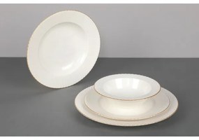 Jídelní sada 24 ks bílá/zlatá/porcelán