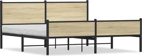 Kovový rám postele bez matrace dub sonoma 180 x 200 cm 3301401