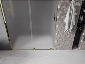 Mexen Velar, posuvné sprchové dveře do otvoru 150 cm, 8mm sklo námraza, zlatá lesklá, 871-150-000-31-50