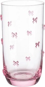 Sklenice na vodu s romantickým motivem mašliček - Ø 7*15 cm / 350 ml
