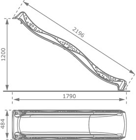 GoodJump Zahradní skluzavka Skluzo 2,2m antracit s přípojkou na vodu