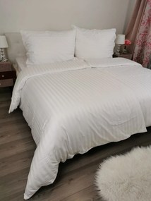 Povlečení damaškové bílé TiaHome - 1x Polštář 90x70cm, 1x Přikrývka 140x200cm
