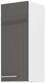Horní kuchyňská skříňka Lavera 30 G 72 1F (bílá + lesk šedý). 1032422