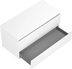 Mexen Orio, koupelnová skříňka 100 cm s horní částí, 2 zásuvky, bílá matná, 91A10-10047-2-BFFC01