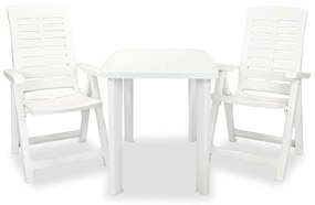 vidaXL 3dílný bistro set plastový bílý