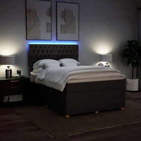 Box spring postel s matrací tmavě hnědá 140x190 cm textil 3294361