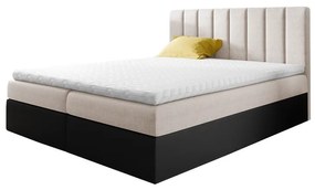 Kontinentální postel Figo, Rozměr postele: 180 x 200 cm, Barva:: ekokůže Soft 011 (černá) + Ikar 1