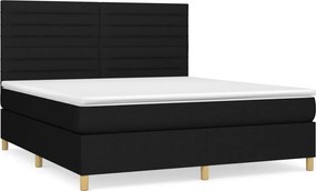 Box spring postel s matrací černá 180x200 cm textil 3142435