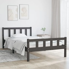 Rám postele šedý masivní dřevo 100 x 200 cm,  810671