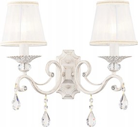 Nástěnná lampa Grace ARM247-02-G dvojitá glamour bílá