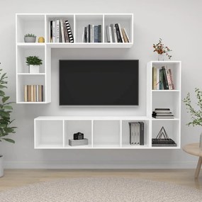 4dílný set TV skříněk bílý kompozitní dřevo 3079817