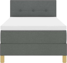 Postel s boxspringem s polštářem Tmavě šedá 100 x 200 cm textil 3338896