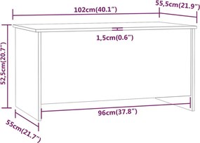 vidaXL Konferenční stolek 102 x 55,5 x 52,5 cm kompozitní dřevo [809668] Barva: hnědý dub