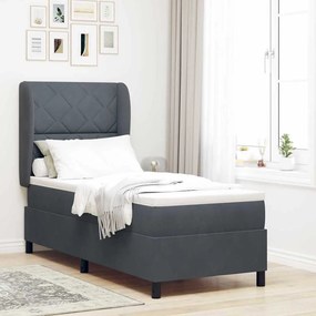 Postel s boxspringem s čelo Tmavě šedá 200 x 80 cm samet 3340953