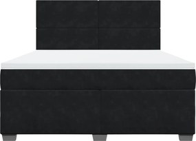 Box spring postel s matrací černá 180x200 cm samet 3290974