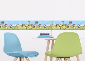 Dětská samolepící bordura na zeď Tlapková Patrola Pole Květin | 5 m x 13.8 cm | DWBD8035