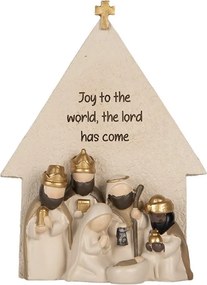 Béžová antik vánoční dekorace Betlém Nativity Scene - 16*6*21 cm