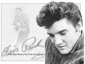 Plechová cedule Elvis Presley podpis